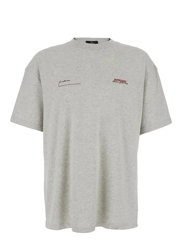 REPRESENT Crew Neck Graphic Print T-shirt Short Sleeves - Grey