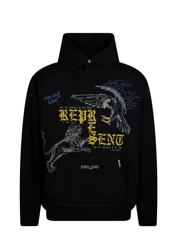 REPRESENT Graphic Print Hoodie - Nero