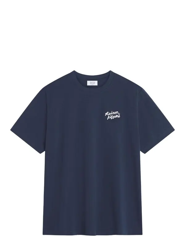 Maison Kitsuné Logo T-shirt With Short Sleeves - Navy
