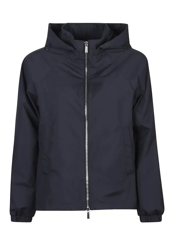 MOORER Zip-up Hooded Jacket - Navy