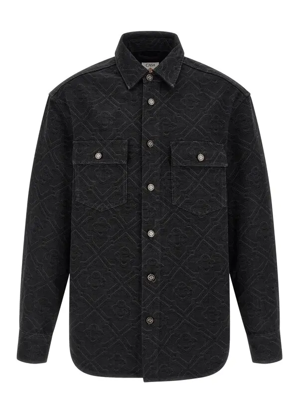 Casablanca Laser Long-sleeve Denim Shirt - Black