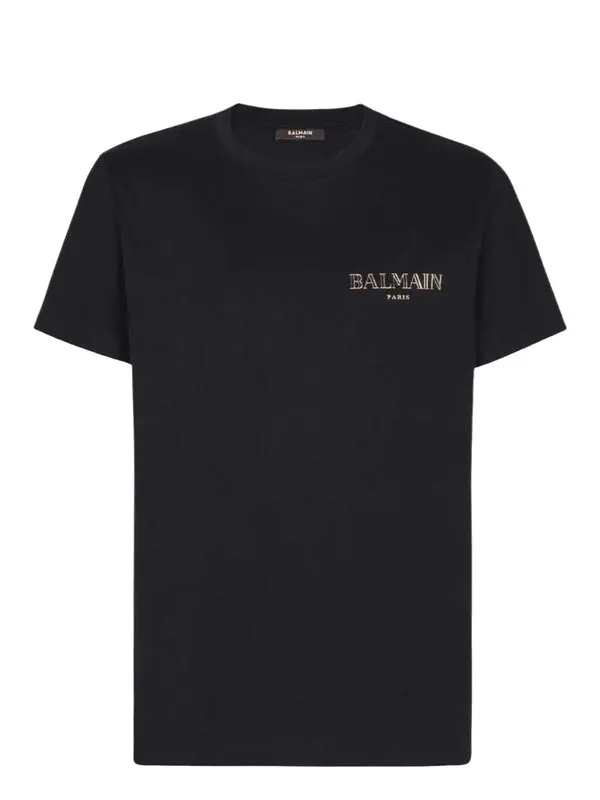Balmain T-shirt With Vintage Gel Logo - Black