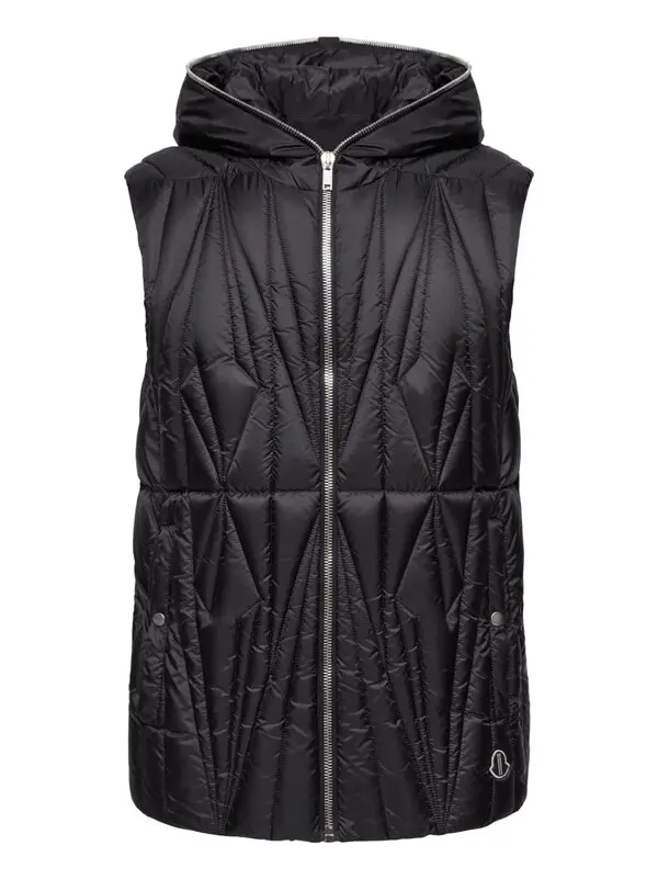 Moncler Quilted Hooded Vest - Black