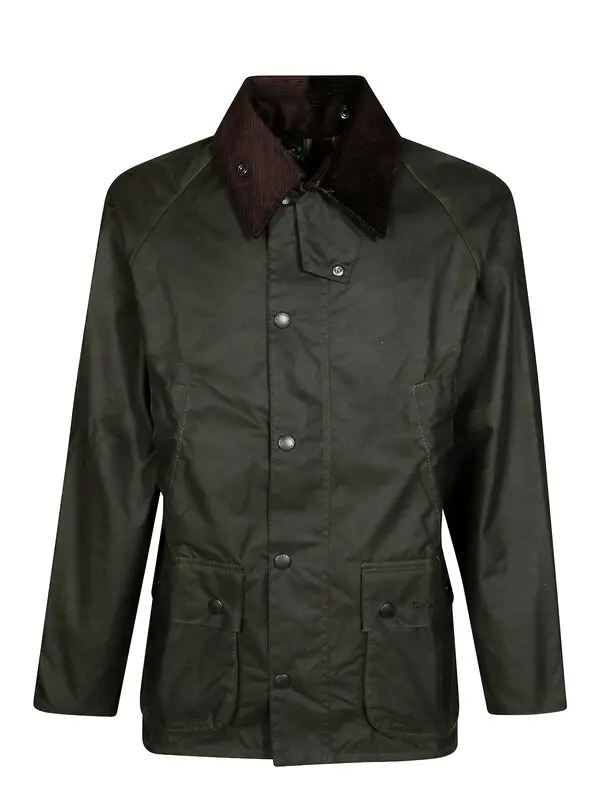 Barbour Bedale Wax Jacket With Corduroy Collar - Verde