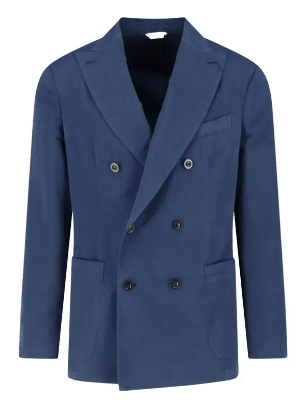 Boglioli Double Breasted Tailored Jacket - Blue