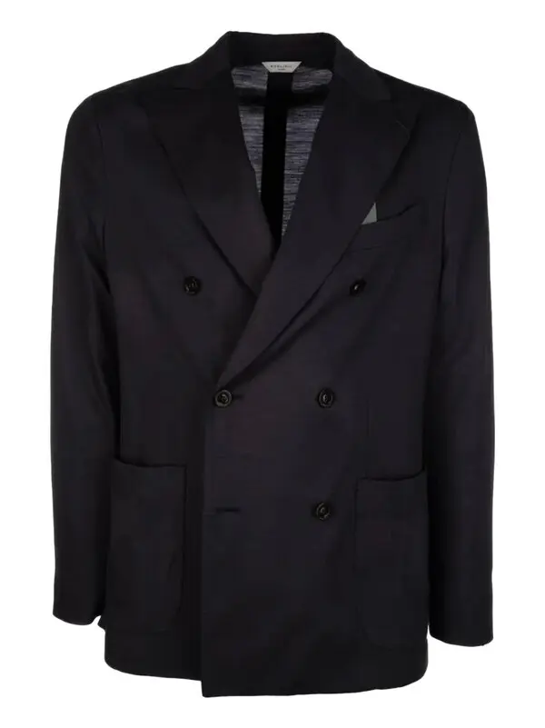 Boglioli Double-breasted Blazer Jacket - Navy