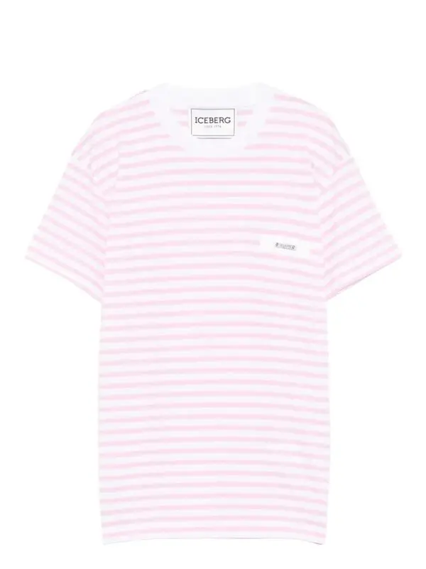Iceberg Striped Cotton T-shirt - Pink