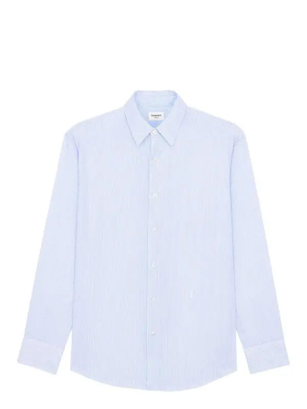 Saint Laurent Striped Button-front Dress Shirt - Light Blue