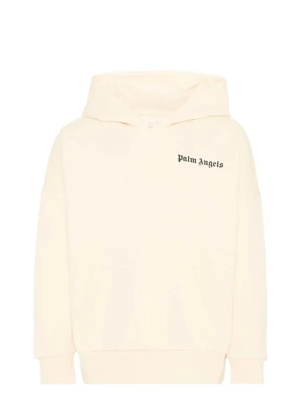 Palm Angels Printed Logo Hoodie - White