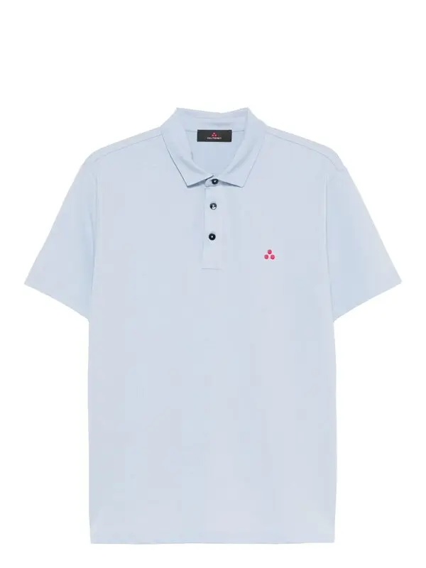 Peuterey Mini Logo Button Closure Short Sleeve Polo For - Light Blue
