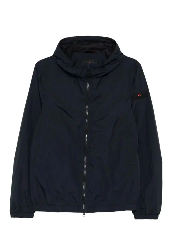 Peuterey Hooded Zip-up Logo Jacket - Navy