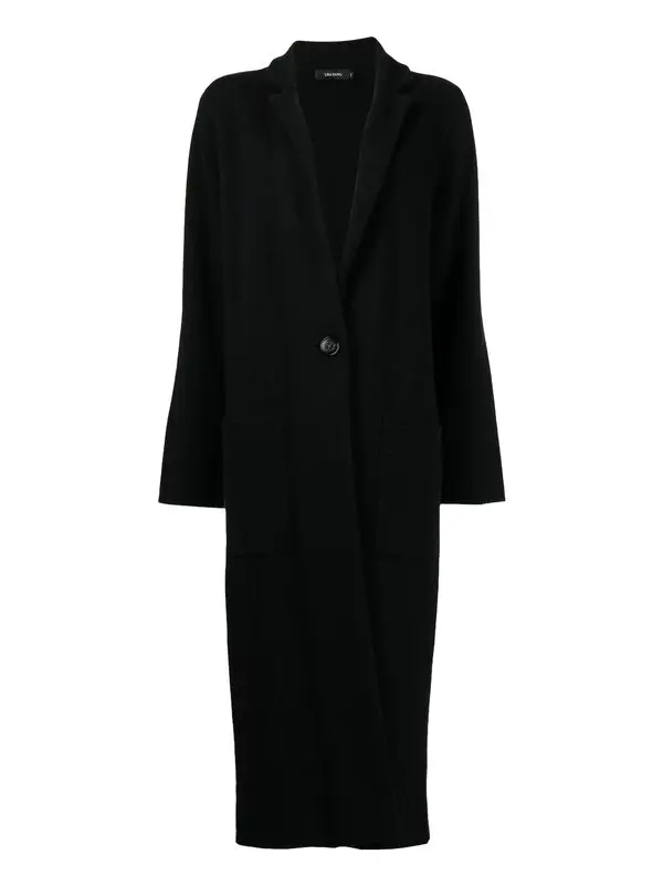 LISA YANG Cashmere Coat With Peak Lapels And Patch Pockets - Nero