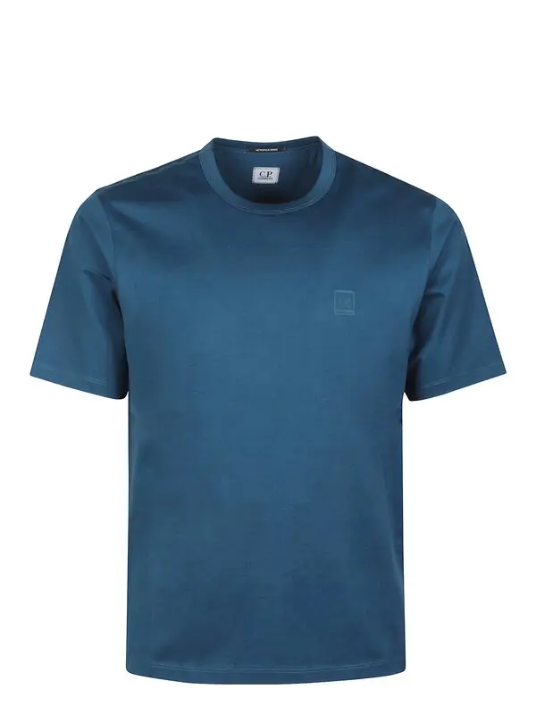C.P. COMPANY C. P. Company Contemporary Tonal Logo Short Sleeve Tee - Navy