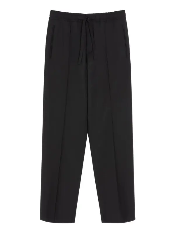 Valentino Garavani Tailored Wool-mohair Drawstring Waist Trousers - Nero