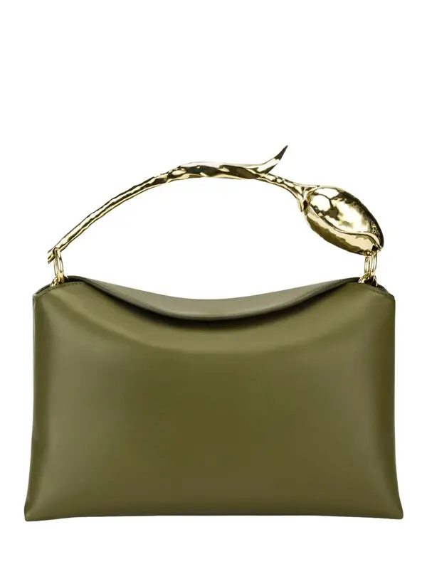 Erdem Mini Calf Leather Crossbody Bag With Gold Tone Handle - Green