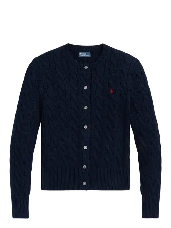 Ralph Lauren Classic Cable Knit Cardigan - Navy
