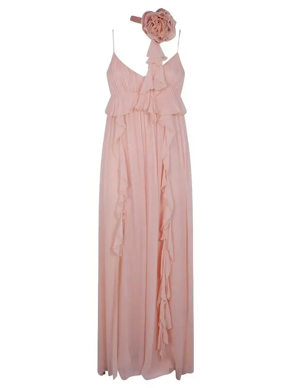 BLUGIRL Floral Ruffled Maxi Dress - Pink
