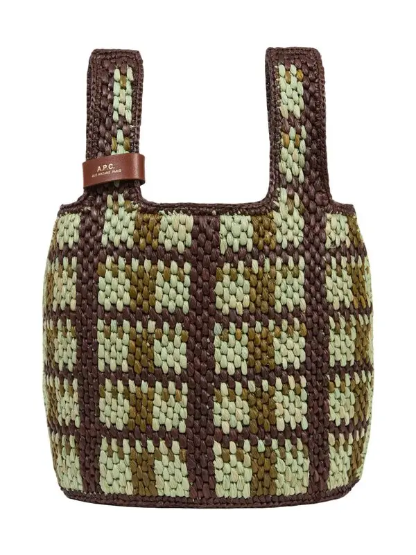 A.p.c. Woven Bucket Bag With Embossed Logo Detail - Multicolor
