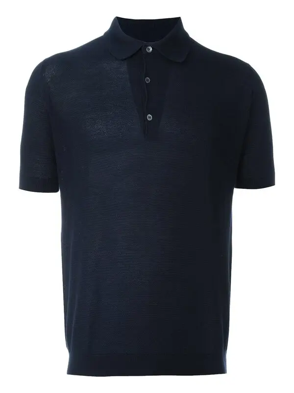 John Smedley Knit Short-sleeve Polo Shirt - Navy
