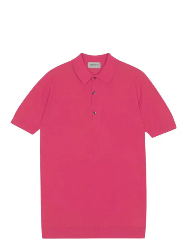 John Smedley Short-sleeve Knit Polo Shirt - Pink