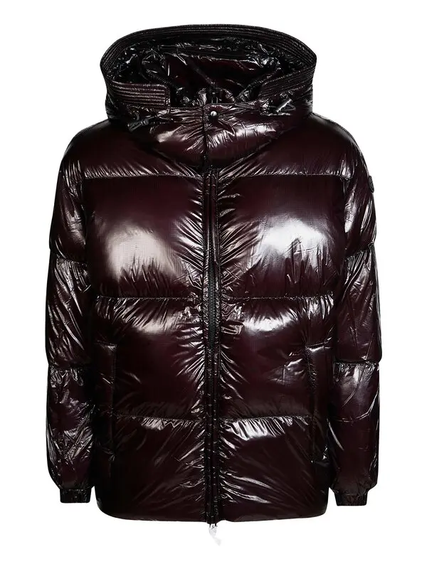 DIESEL® Quilted Zip-up Hooded Nylon Jacket - Nero