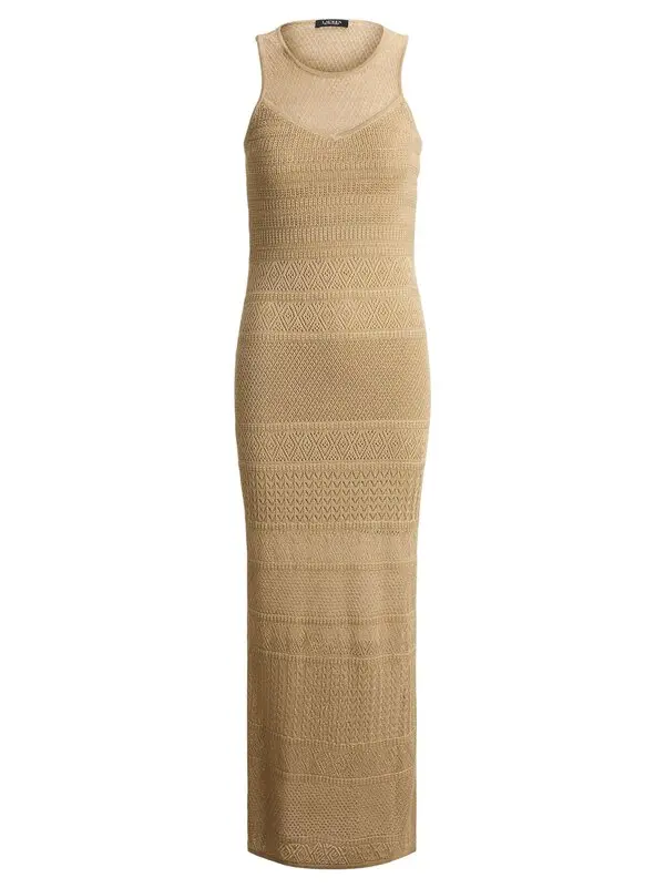 Ralph Lauren Sleeveless Open-knit Maxi Dress - Brown