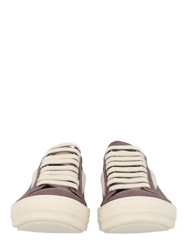 Rick Owens Inspired Leather Sneakers - Bordeaux
