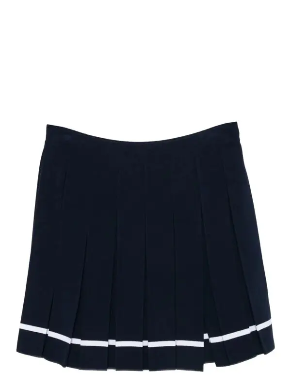 Iceberg Pleated Mini Skirt With Contrast Piping - Navy