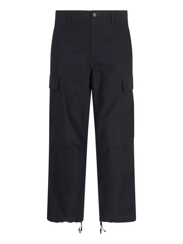 Carhartt Work In Progress Carpenter-style Cotton Trousers - Black