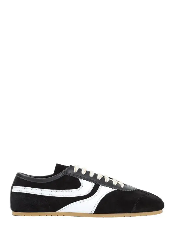 Dries Van Noten Leather Lace-up Sneakers - Black