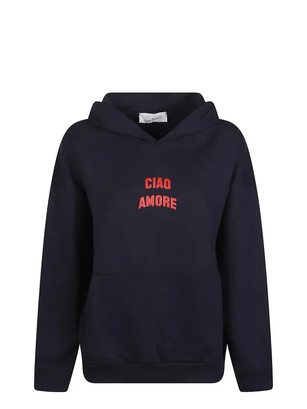 Giada Benincasa Graphic Cotton Hoodie - Navy