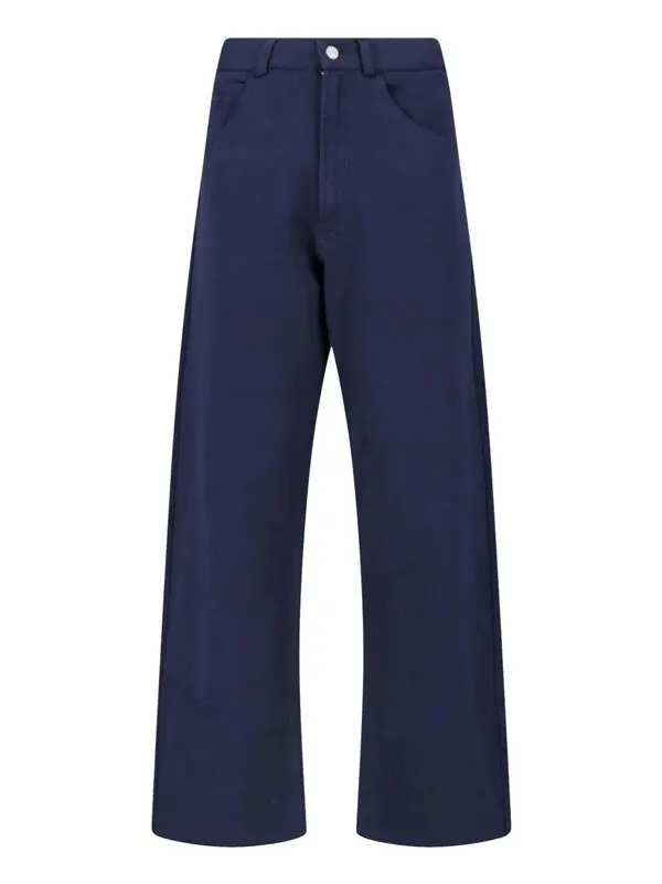 MAISON MARGIELA Cotton Tailored Trousers - Blue