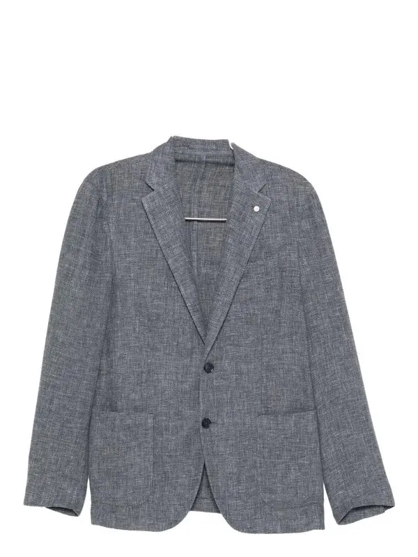 LUIGI BIANCHI Notched Button Closure Single-pocket Jacket - Navy