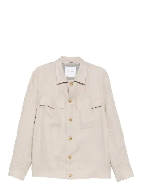LUIGI BIANCHI Linen Overshirt Jacket - Beige
