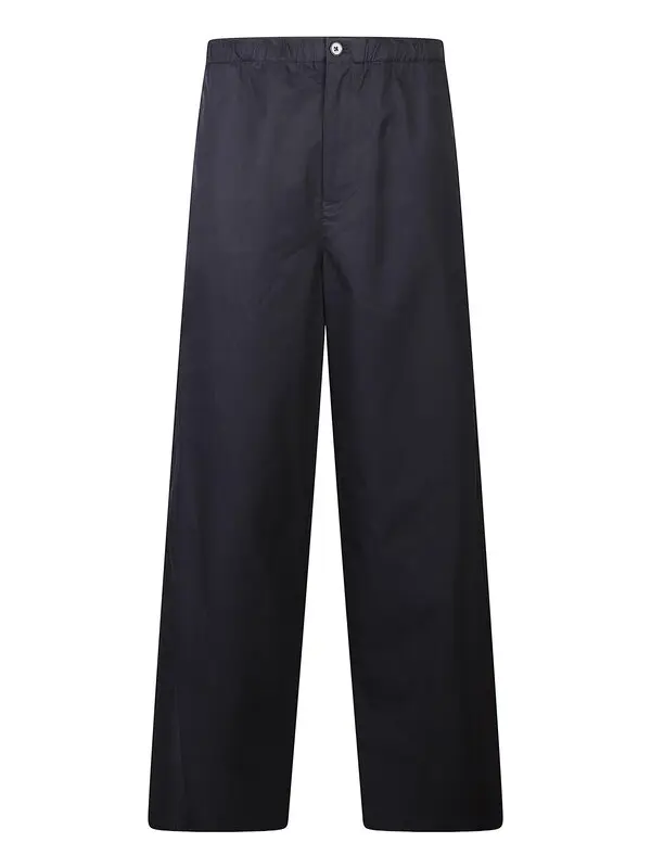 JIL SANDER Cotton Wide-leg Trousers - Navy