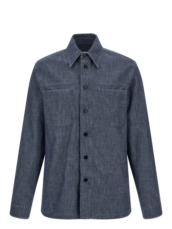 JIL SANDER Sleek Cotton Long Sleeve Shirt For - Navy