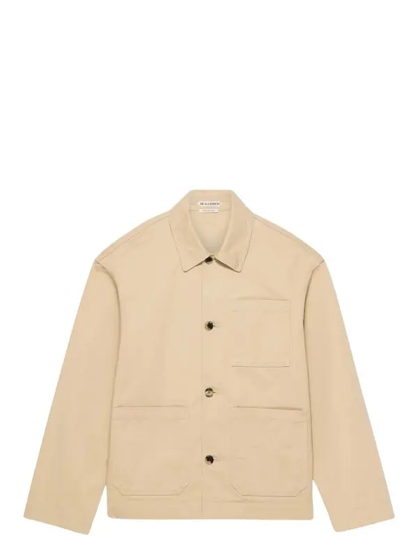 JW Anderson Button Fastening Chest Pocket Logo Coat - Beige