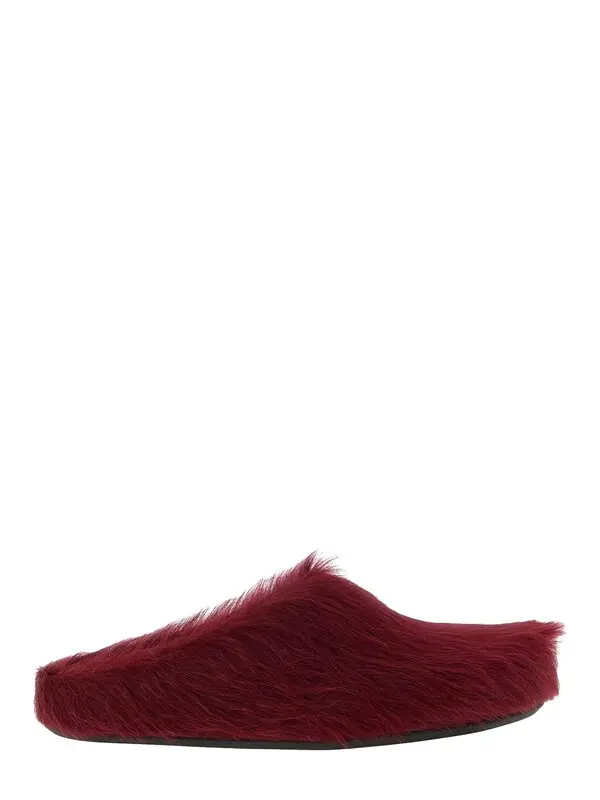 Marni Fissbett Fur Slippers - Bordeaux