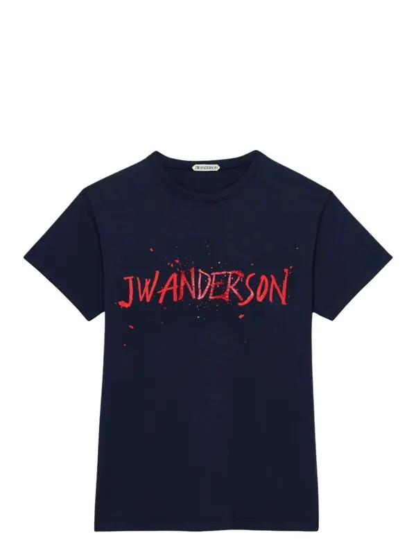 JW Anderson Logo Print Short Sleeve T-shirt - Navy