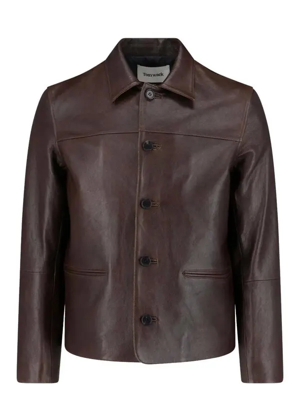 TONYWACK Lamb Leather Classic Jacket - Brown