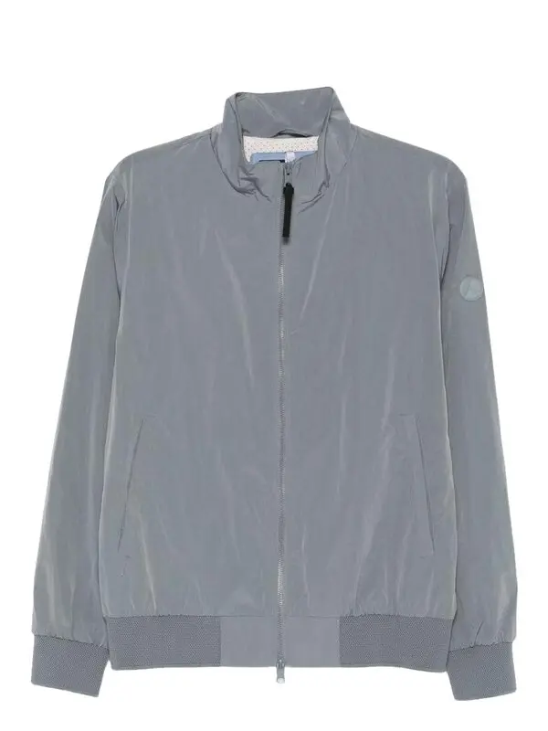 PEOPLE OF SHIBUYA Lightweight Zip-up Jacket With Stand Collar - Light Blue