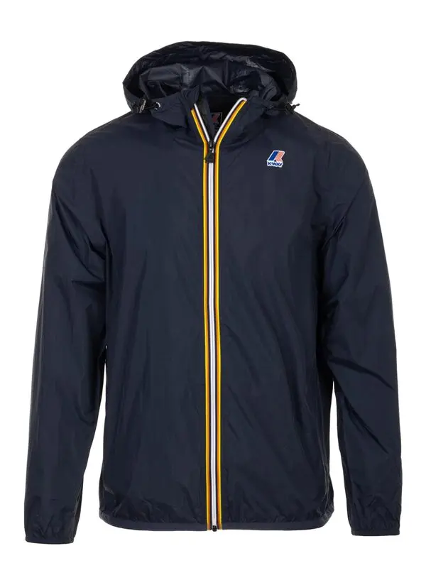 K-WAY Lightweight Recycled Nylon Zip-up Hooded Coat - Navy