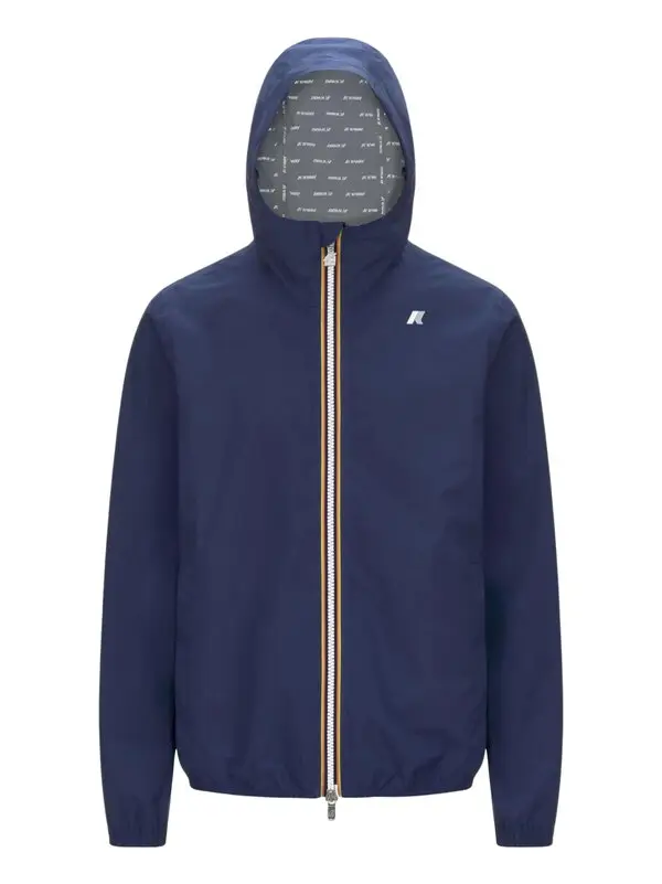 K-WAY Zip Fastening Long Sleeve Coat With Hood - Navy