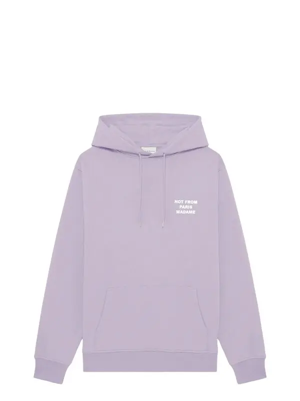 Drole De Monsieur Not From Paris Madame" Pullover Hoodie - Violet