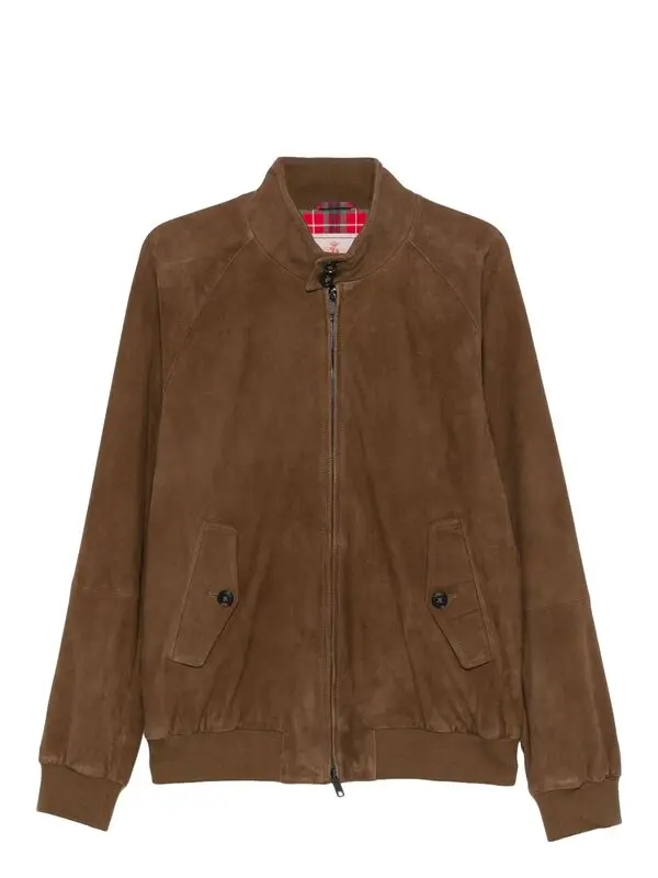 BARACUTA Classic Leather Zip-up Jacket - Brown