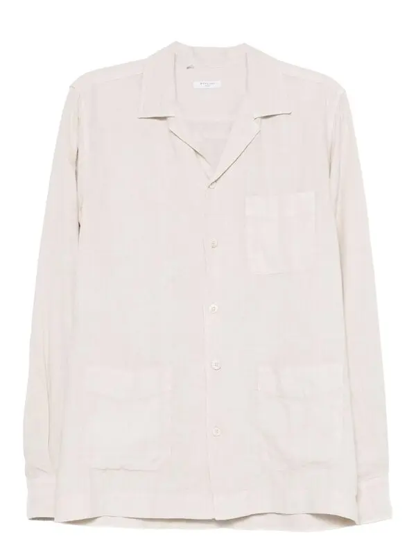 Boglioli Linen-blend Camp Shirt Jacket - Ivory