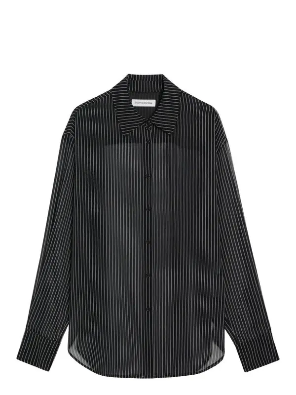 THE FRANKIE SHOP Peri Striped Shirt - Black