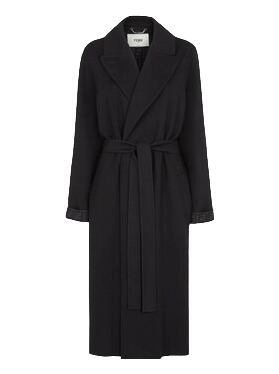 Fendi Double-sided Wool Midi Coat - Black