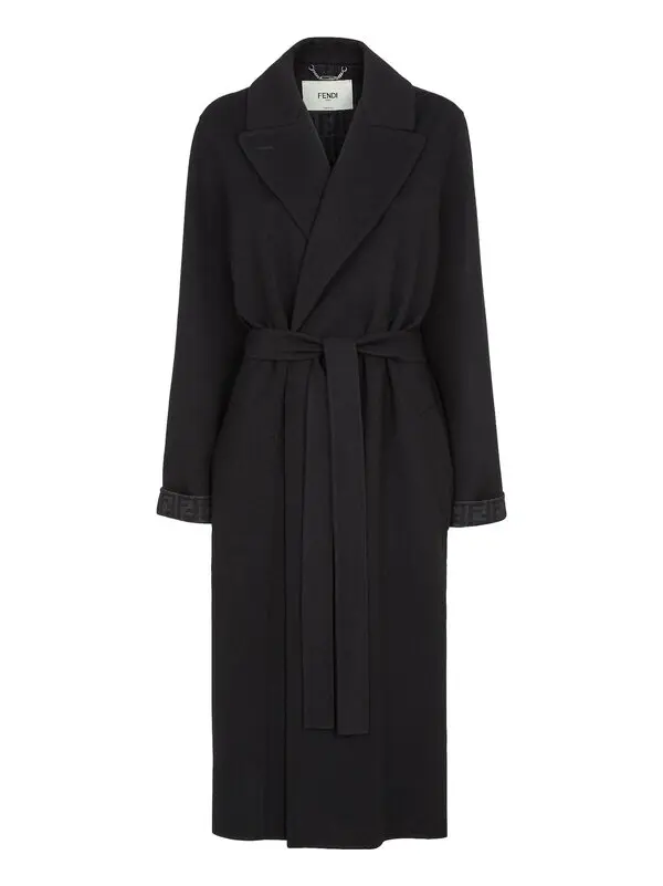 Fendi Double-sided Wool Midi Coat - Black