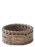 Fendi Roma Napkin Ring In Braided Nappa Leather - Grey
